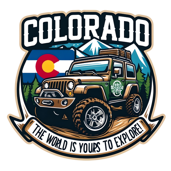 COLORADO THE WORLD IS YOURS TO EXPLORE Camping Stickers,Waterproof Out ...